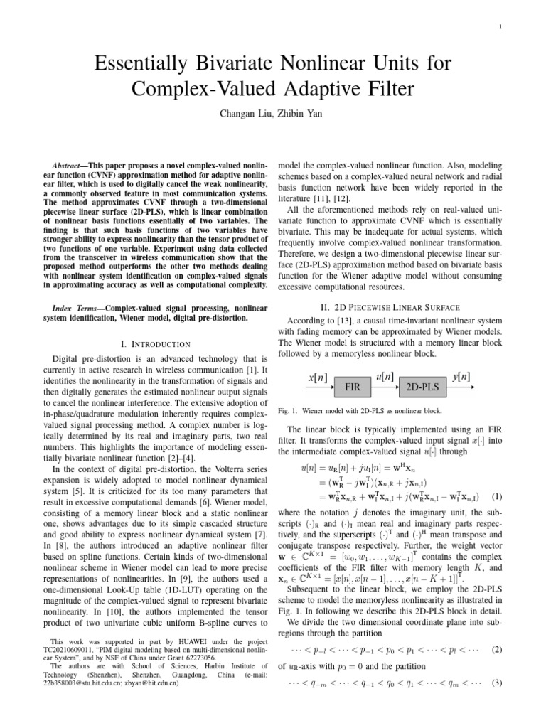 Essentially Bivariate Nonlinear Units For Complex-Valued Adaptive ...