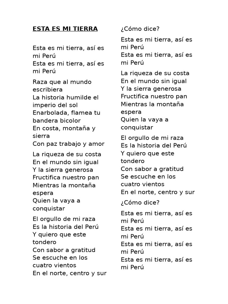 Esta Es Mi Tierra Letra | PDF