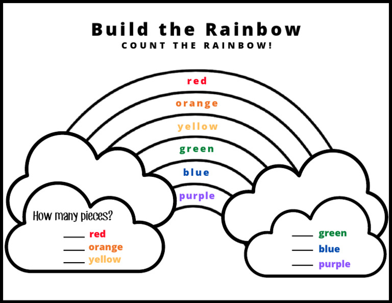Build The Rainbow. Count The Rainbow FREE PRINTABLE | PDF