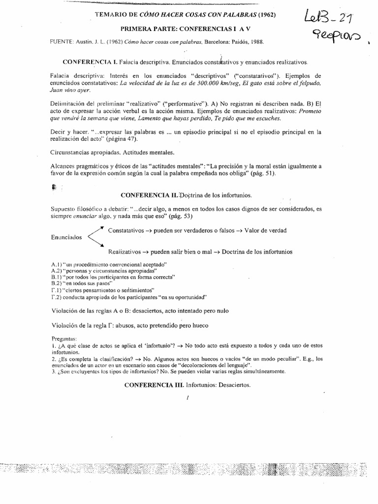 21 - Temario de Como Hacer Las Cosas Conferencias I A V | PDF | Verdad ...