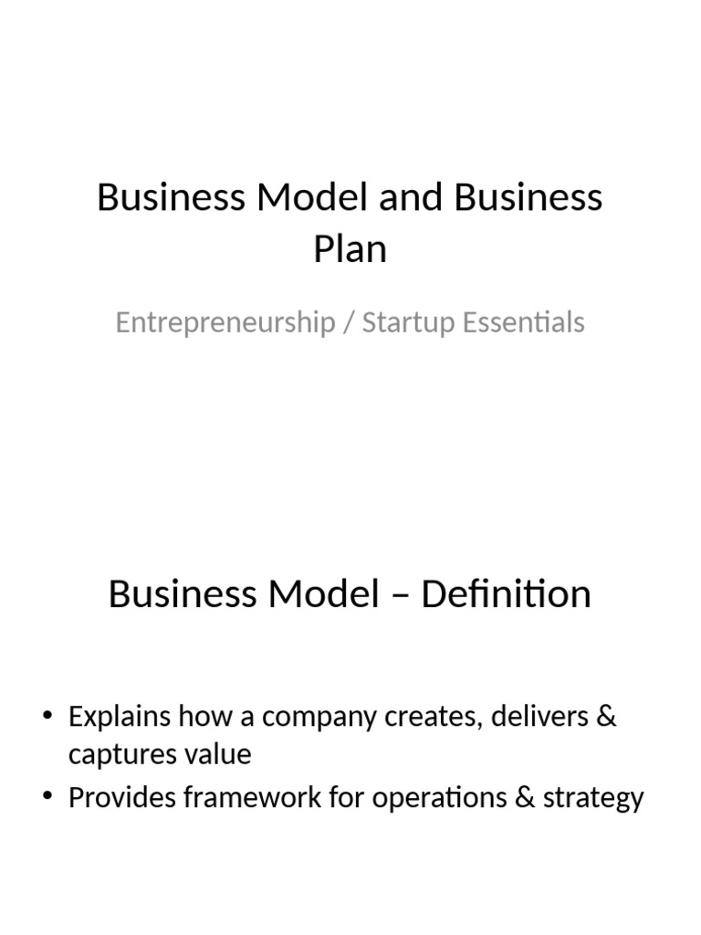 Business Model and Plan Presentation | PDF | Business Model | Marketing