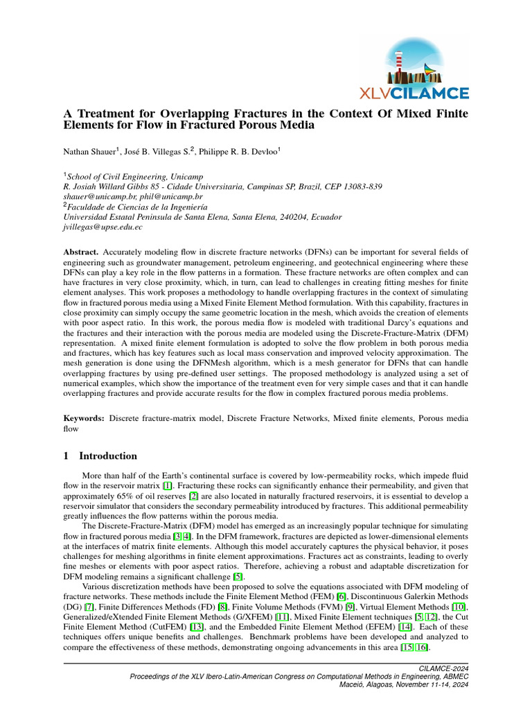 Overlapping Fractures in Porous Media Flow | PDF | Finite Element ...