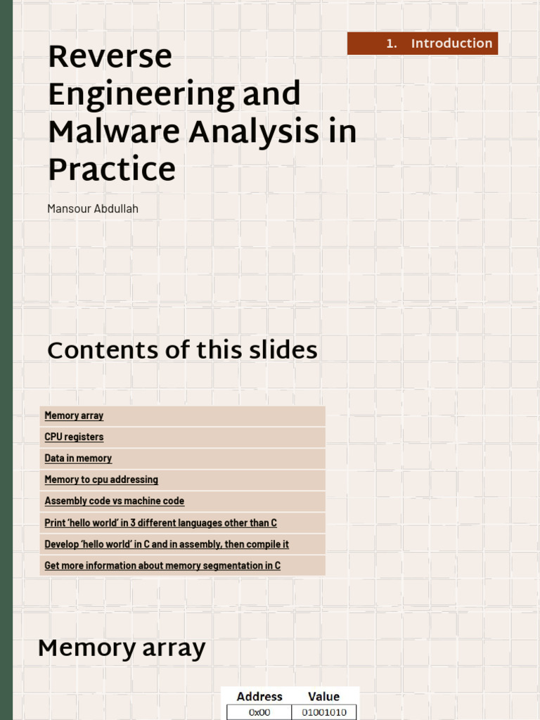Malware Analysis and Memory Basics | PDF