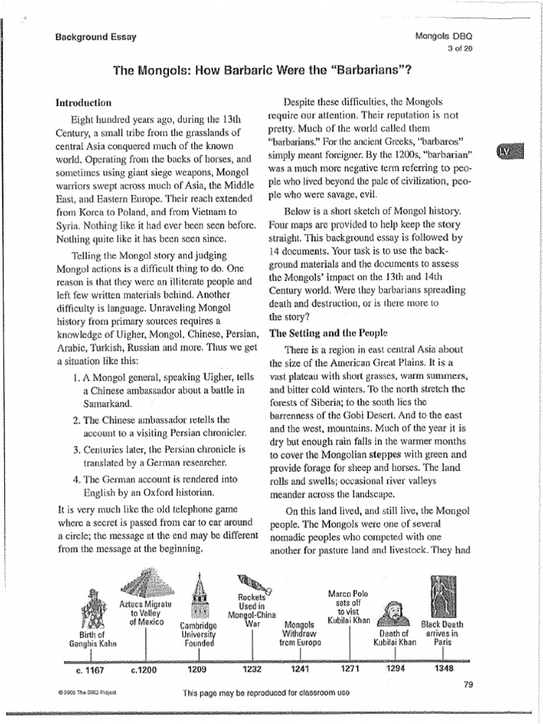 AP World History Mongol Debate Documents and Reading | PDF