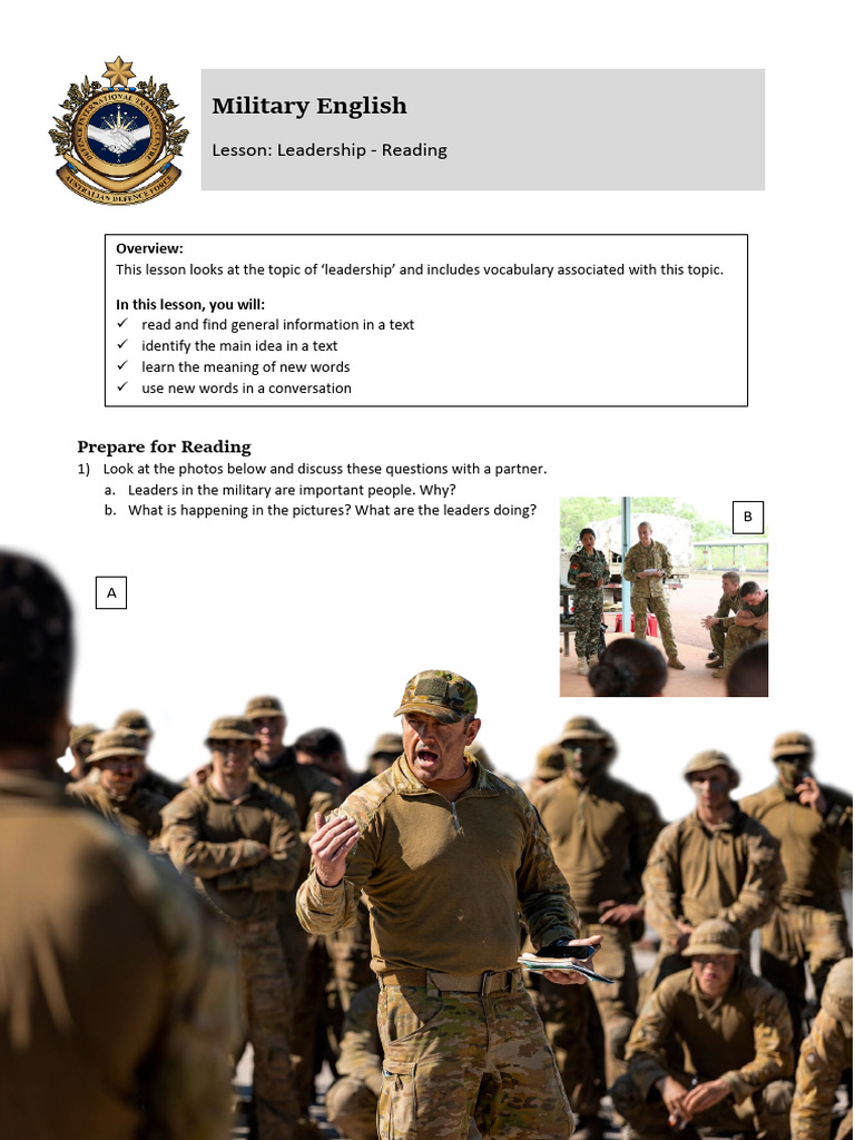 Military Leadership: Key Concepts and Vocabulary | PDF | Military ...