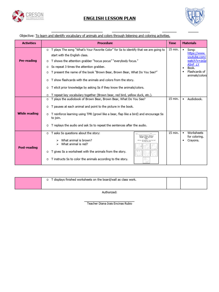 Lesson Plan Audiobook 7th 2025-2 | PDF | Cognitive Science | Learning ...