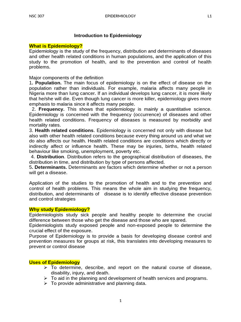 Introduction to Epidemiology Concepts | PDF | Epidemiology | Experiment