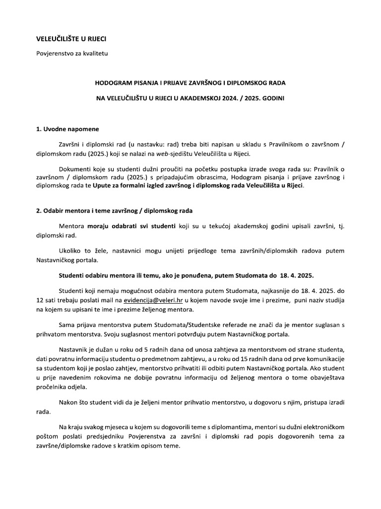 Hodogram Zavrsni Diplomski Rad 24 25 | PDF