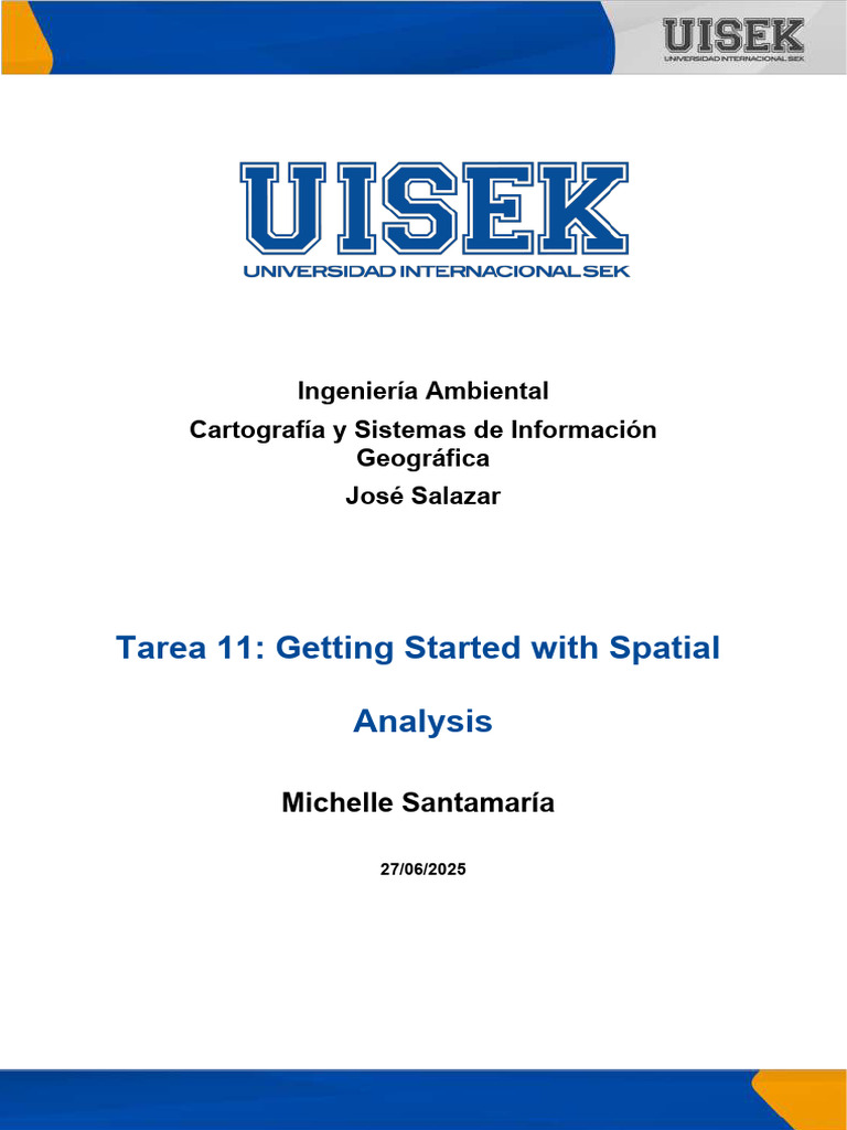 Tarea 11Getting Started With Spatial Analysis | PDF