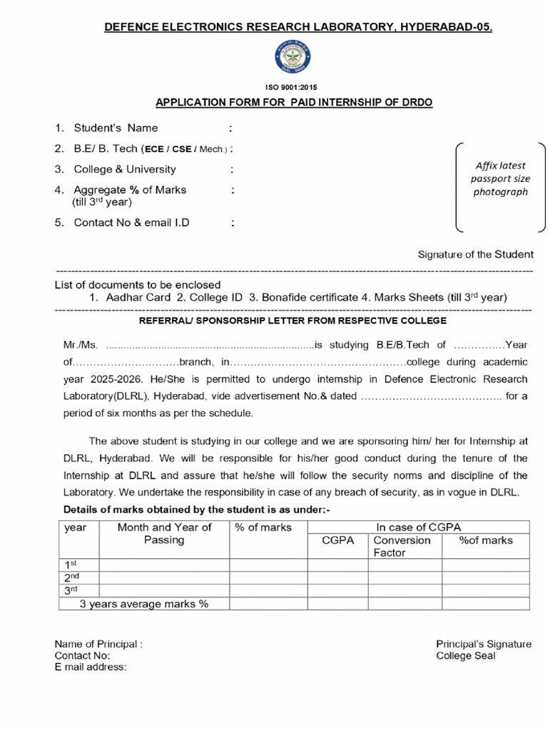 DRDO Internship Application 2026 | PDF | Access Control | Authentication
