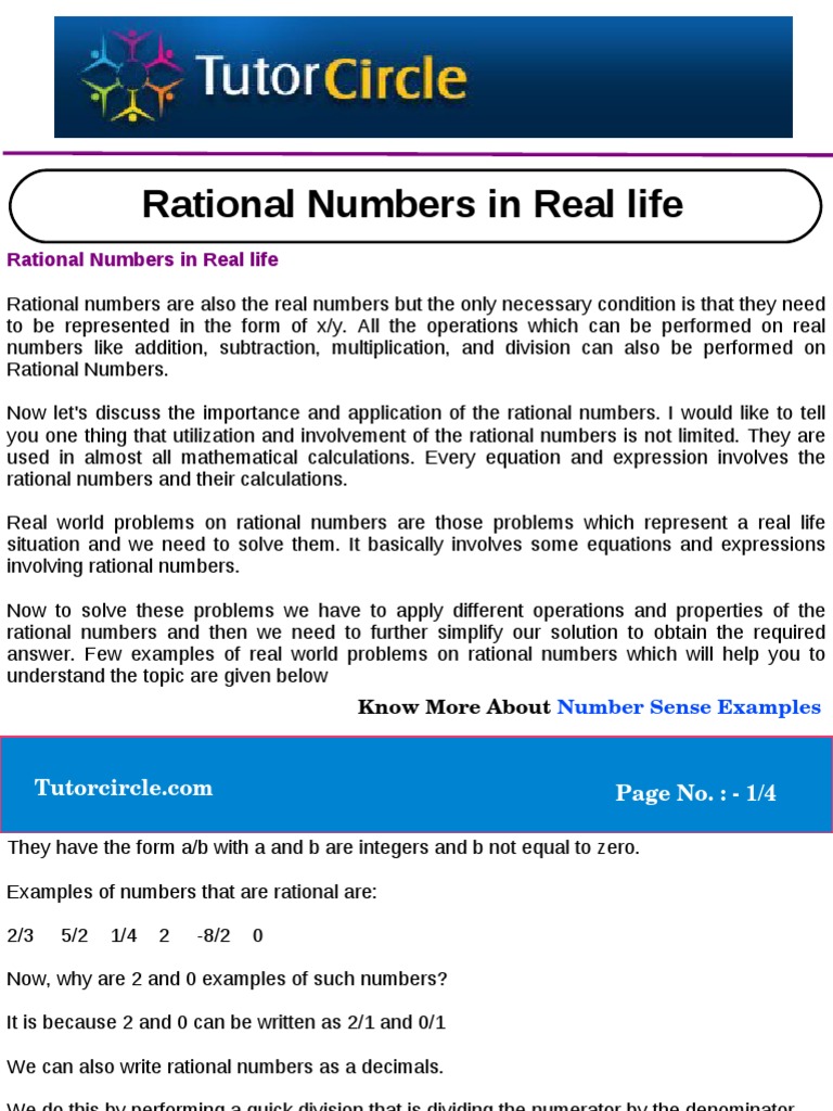 Rational Numbers in Real Life | PDF | Numbers | Rational Number