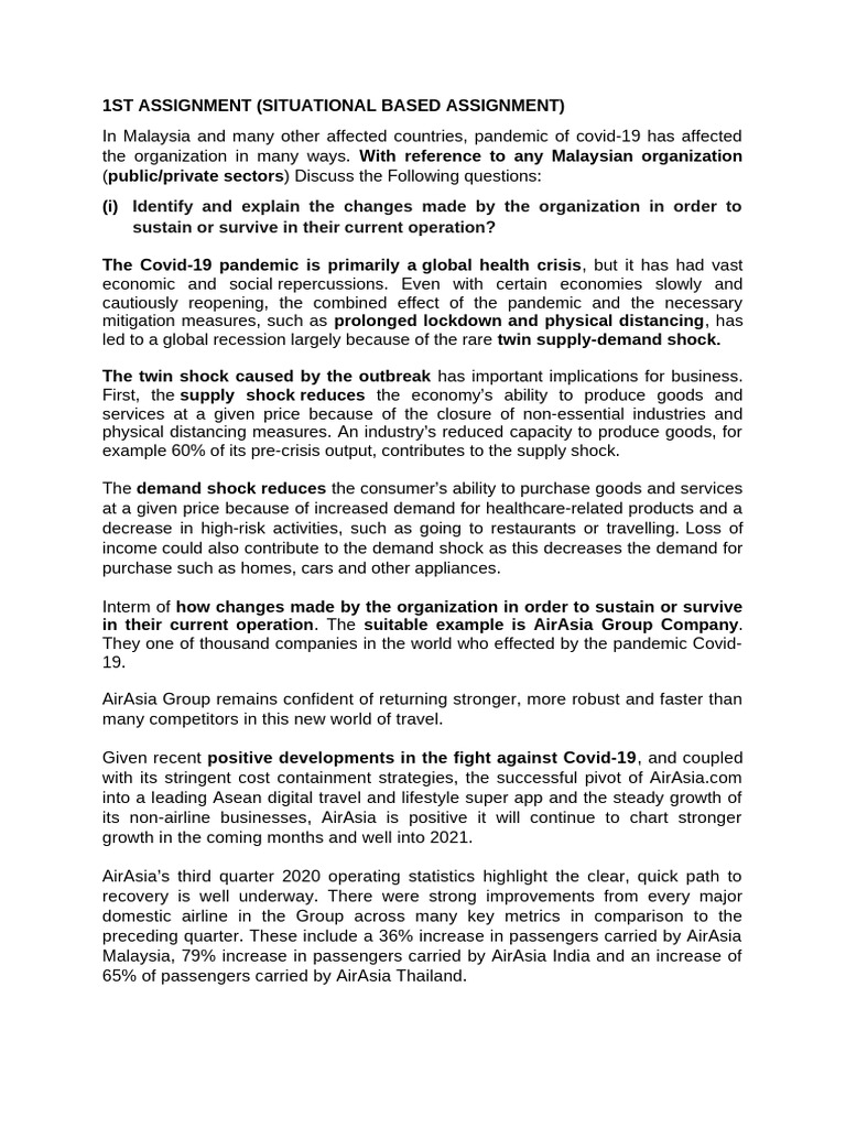 1st Assignment (Situational Based Assignment) - Nin | PDF | Economies