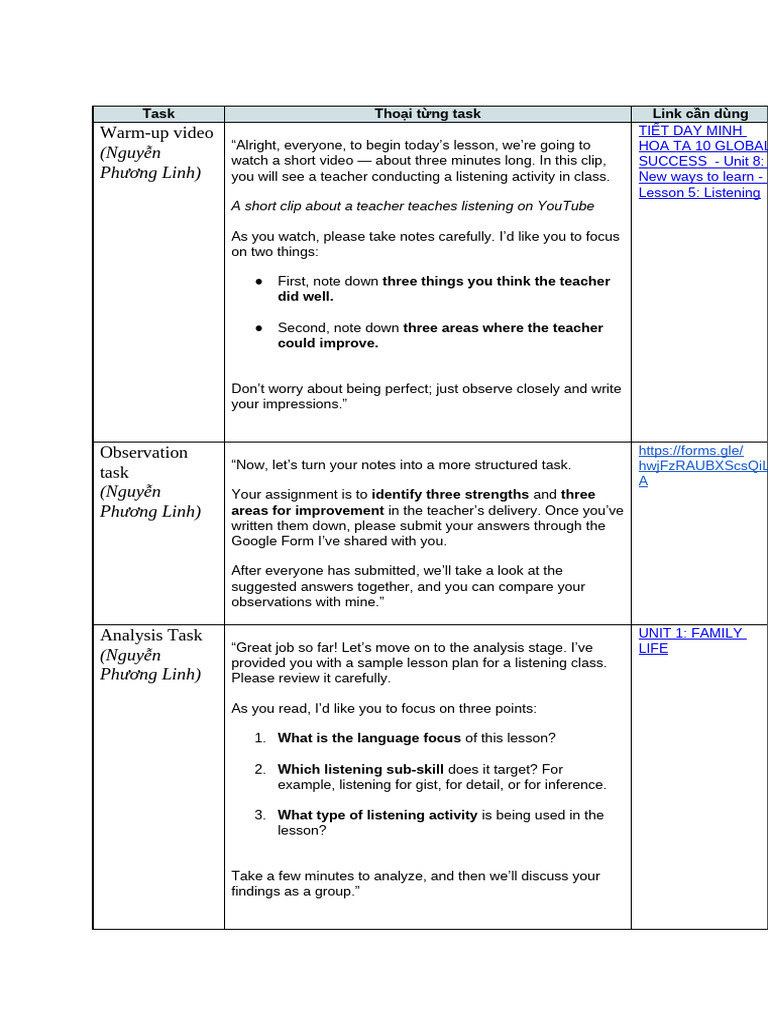 Listening Lesson Plan Development | PDF | Lesson Plan | Education Theory