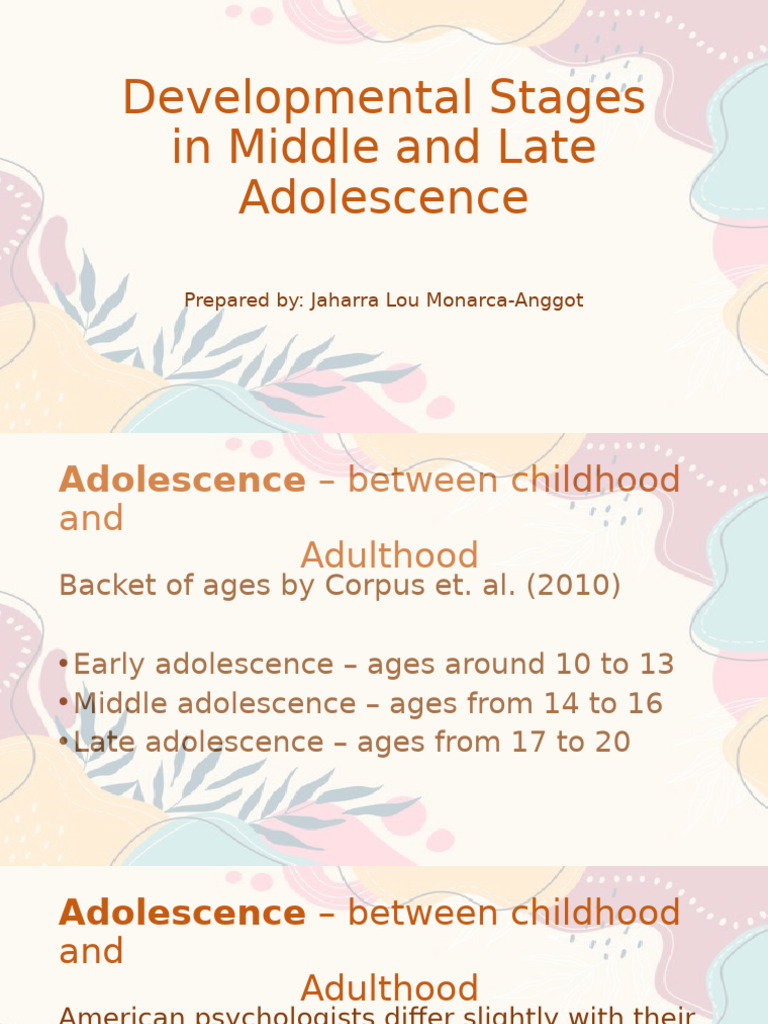 Developmental Stages of Adolescence | PDF | Adolescence | Liberal Arts ...