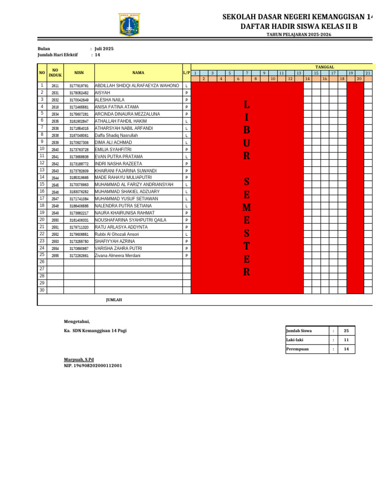 DAFTAR HADIR SISWA | PDF