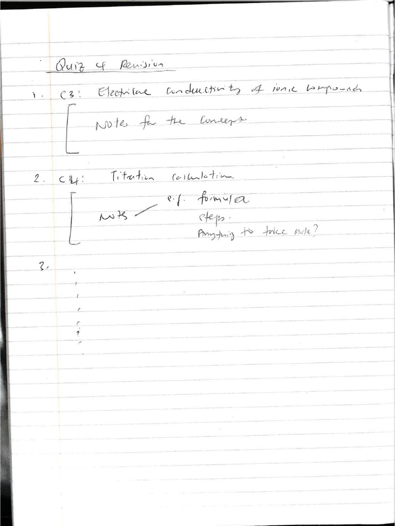 Sample Revision Layout For Quizzes | PDF