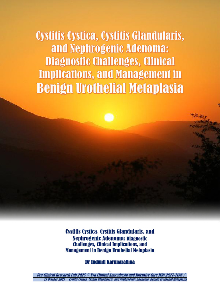 Cystitis Cystica, Cystitis Glandularis, and Nephrogenic Adenoma ...