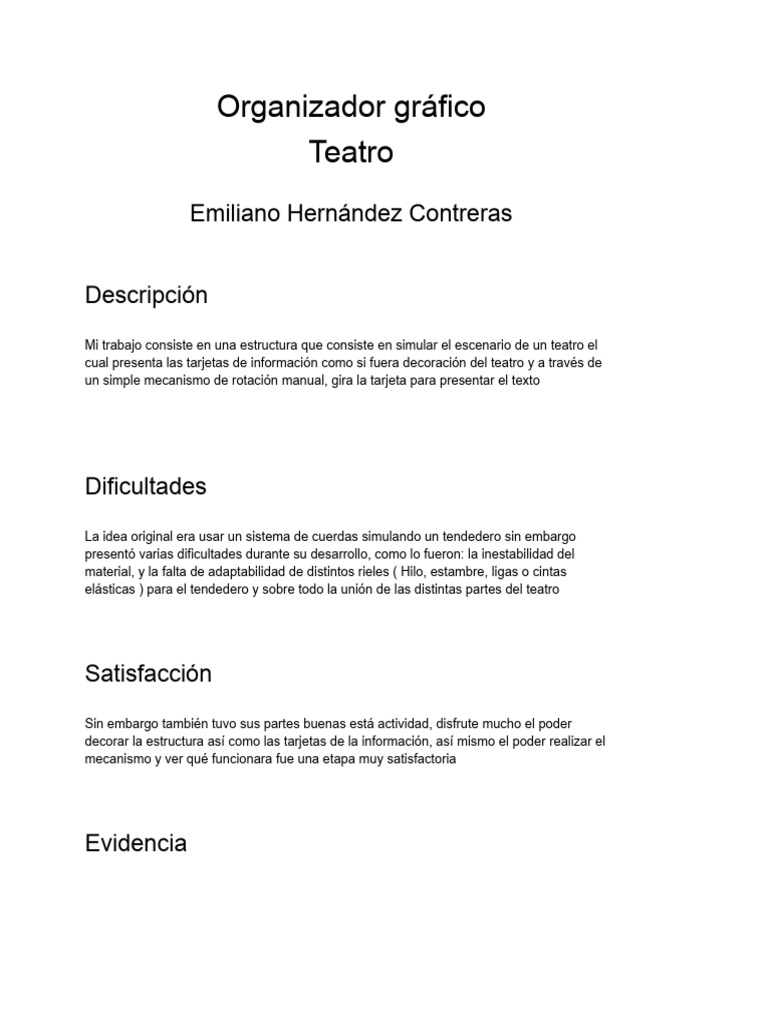 Organizador Gráfico Teatral Interactivo | PDF