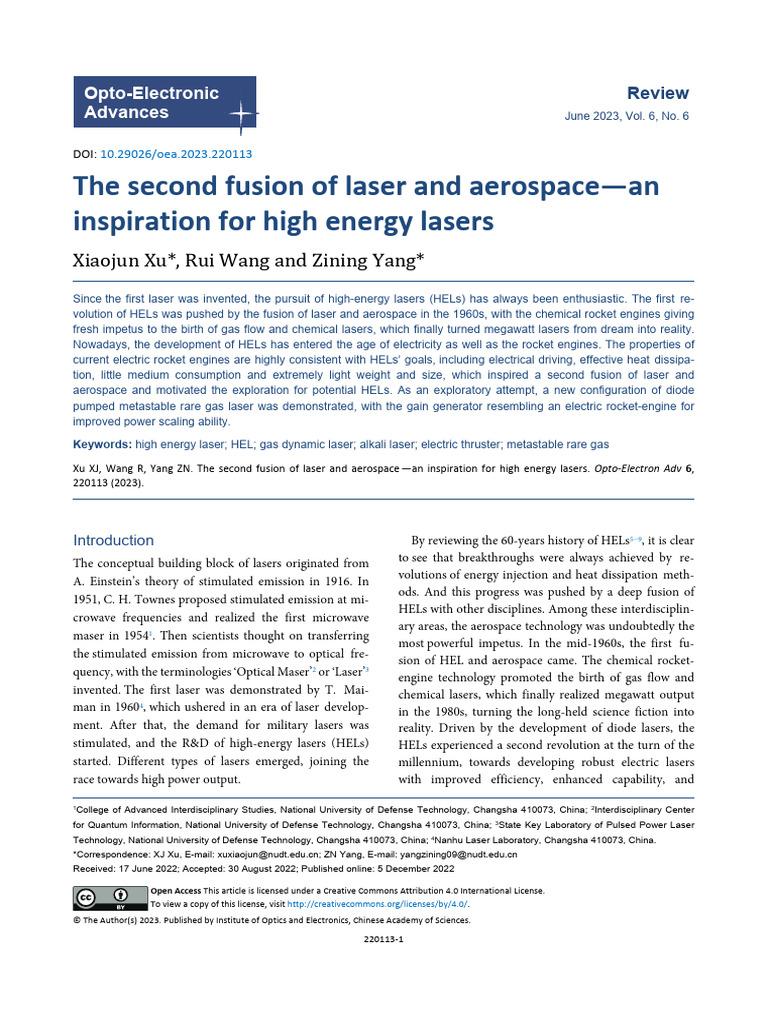 03 The Second Fusion of Laser | PDF | Laser | Spacecraft Propulsion