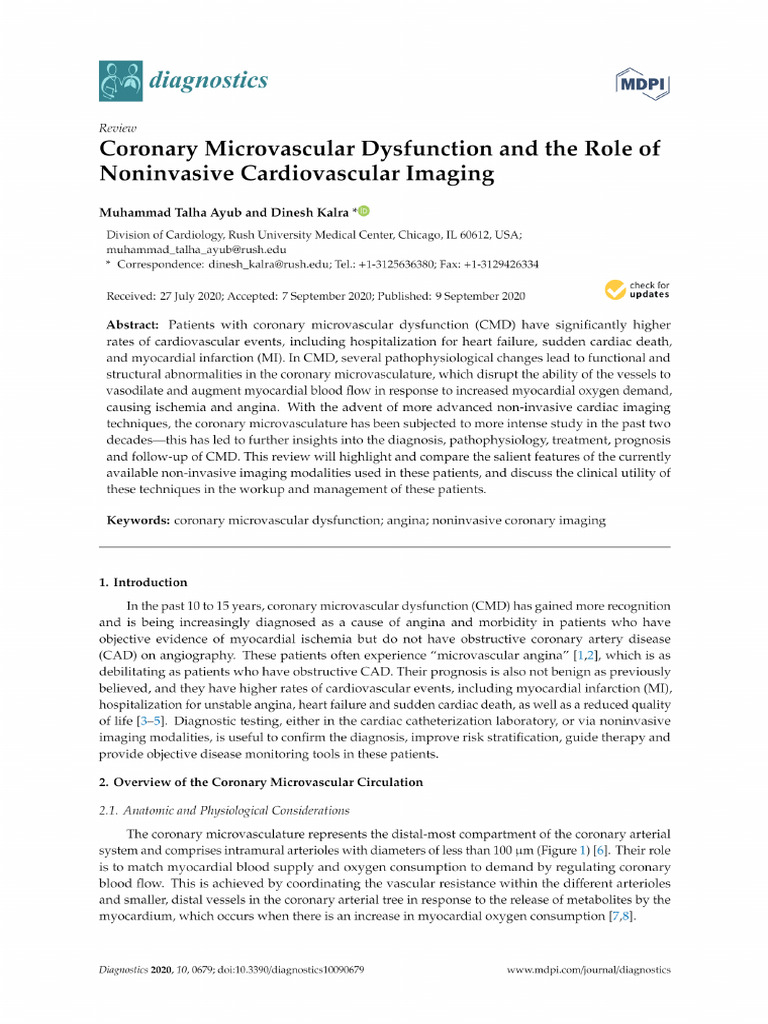 2020 Microvascular Métodos de Imagen. Coronary Microvascular ...