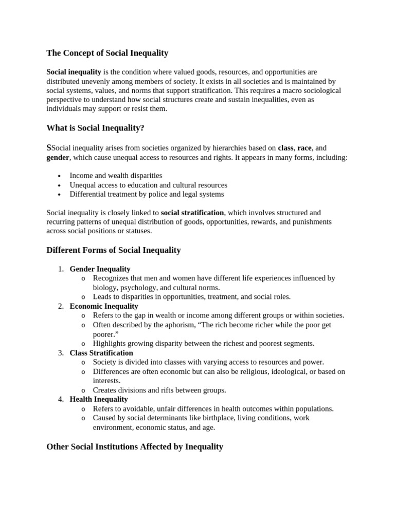 Understanding Social Inequality Dynamics | PDF | Poverty | Poverty ...