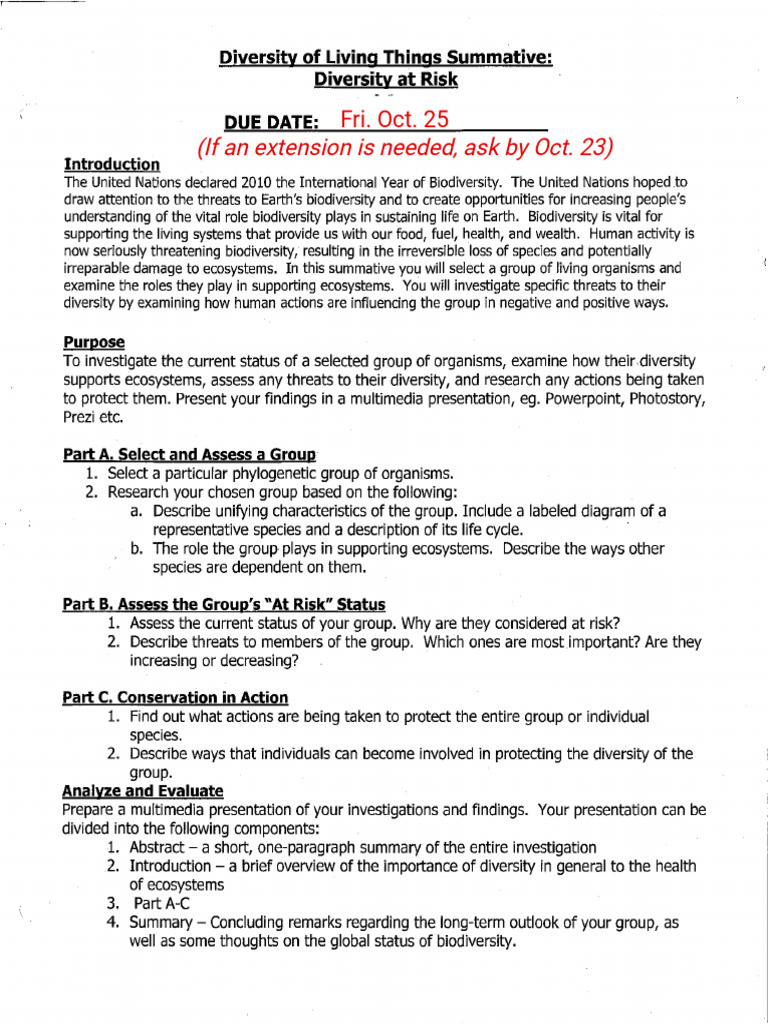 Caleb Donihee - Attachment: PDF: SBI 3U - Diversity - Summative Project ...