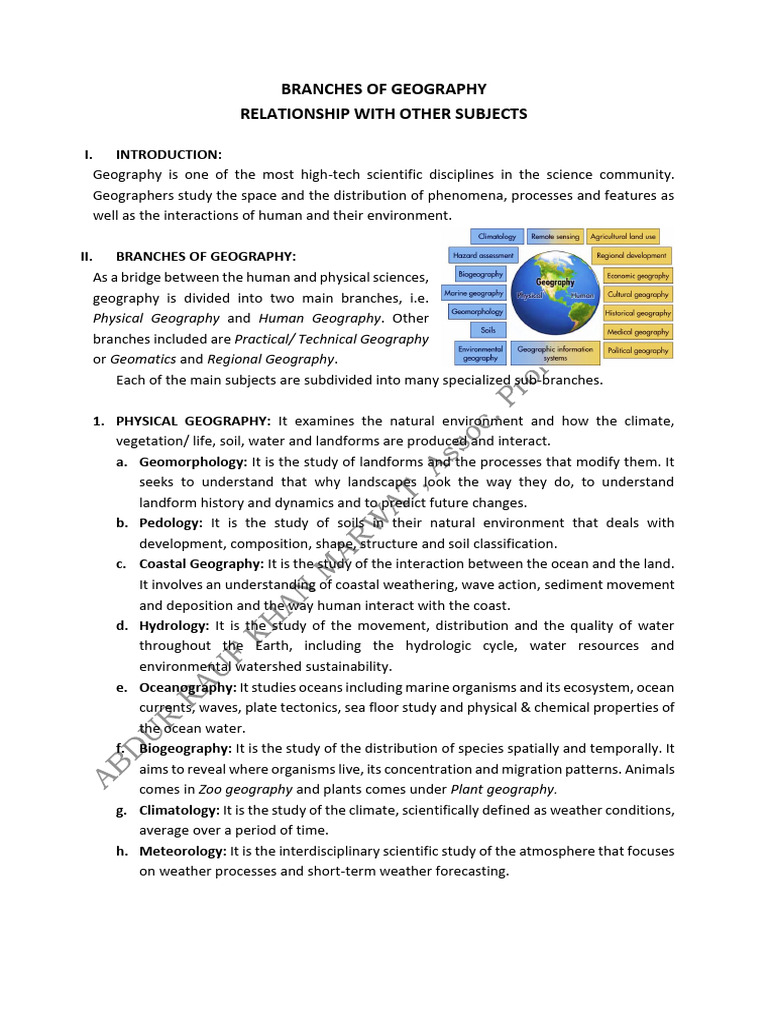 Geography's Interdisciplinary Connections | PDF | Geography | Surveying