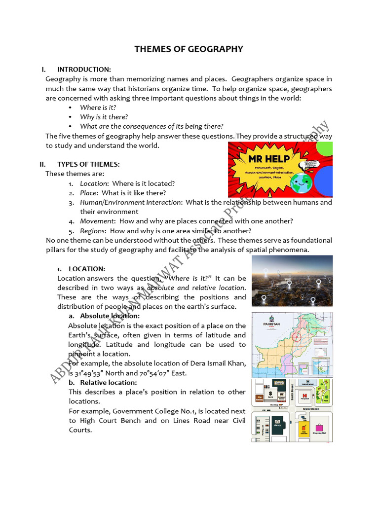 Themes of Geography | PDF | Natural Environment | Geography