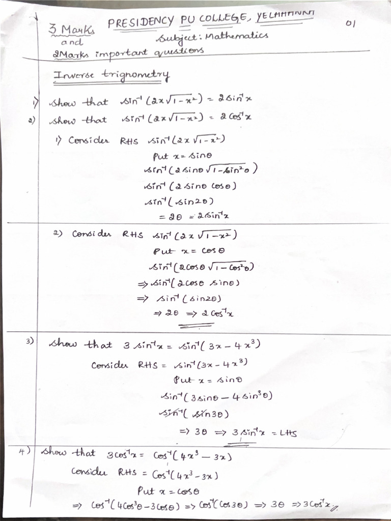 2MARKS 3MARKS Maths | PDF