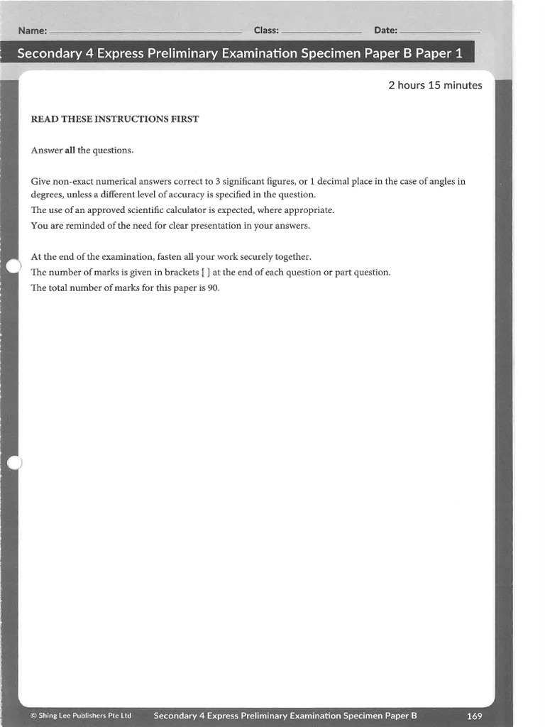 AM B Prelim Checkpoint B P1 | PDF