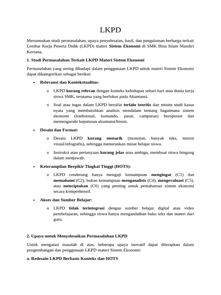 Studi Kasus LKPD | PDF