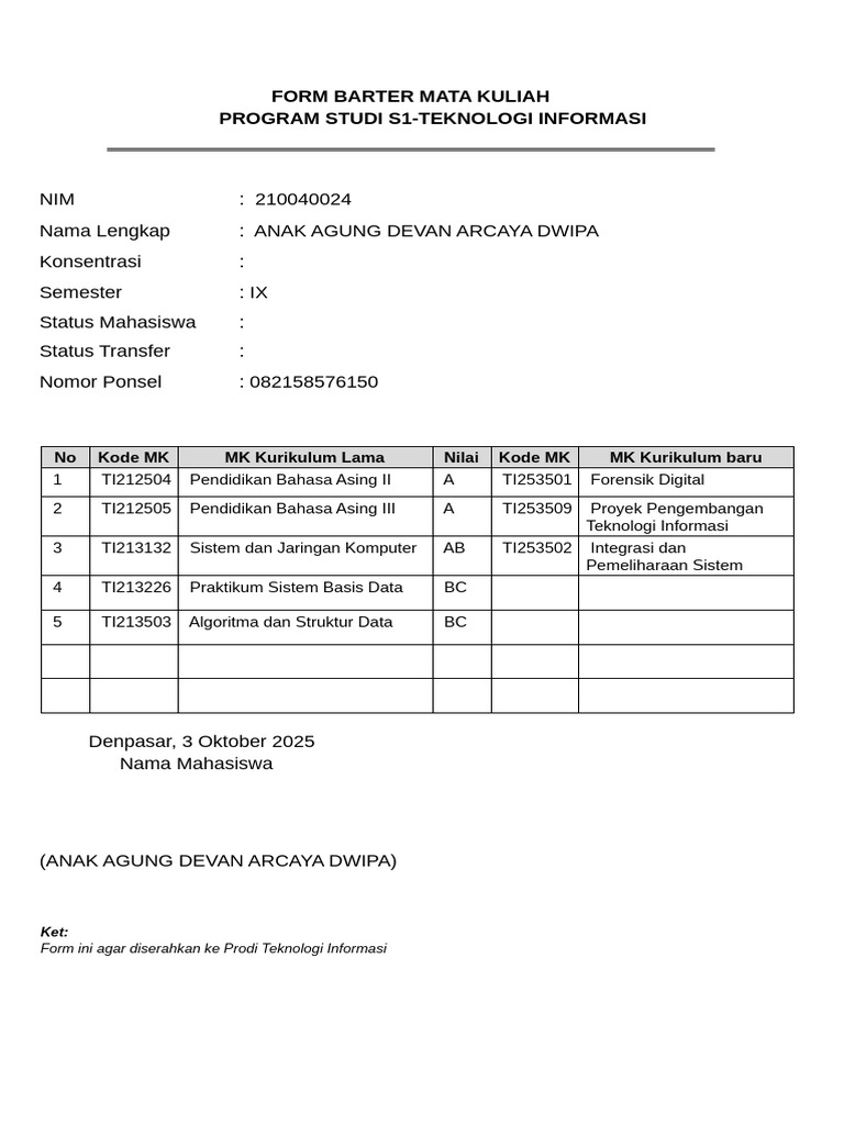 Form Barter TI V2 | PDF