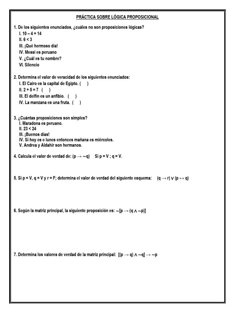 Pract. Lógica Proposicional | PDF