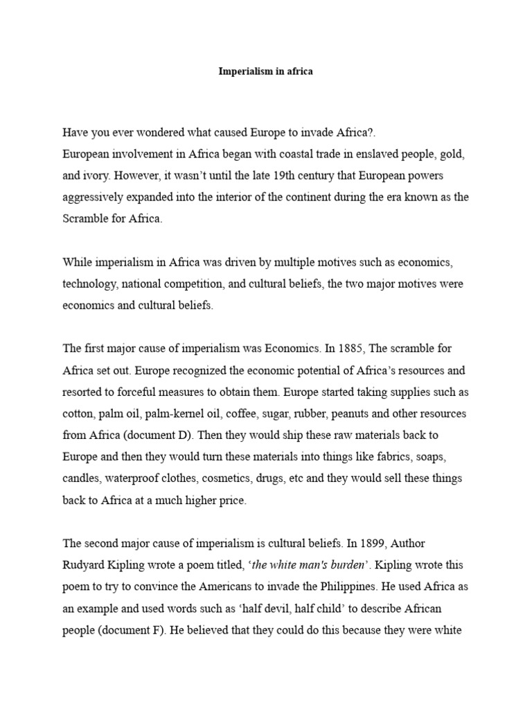 Imperialism in Africa | PDF