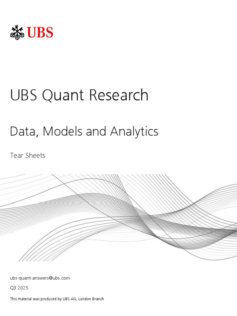 Quant Research Tearsheets | PDF | Ubs | Financial Analyst