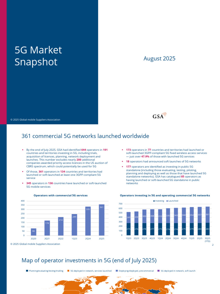 Global 5G Network Launches 2025 | PDF | Computing | Electronics