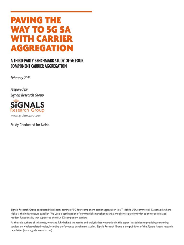 5G Carrier Aggregation Benchmark Study | PDF | Lte (Telecommunication ...