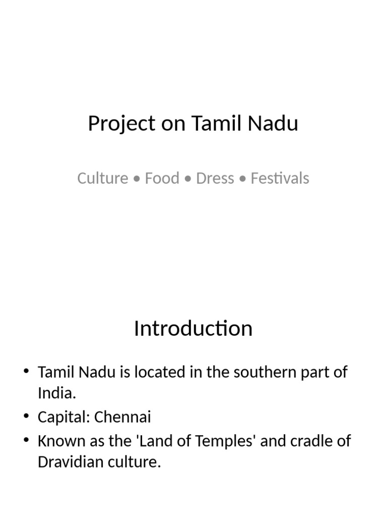Tamil Nadu Project | PDF