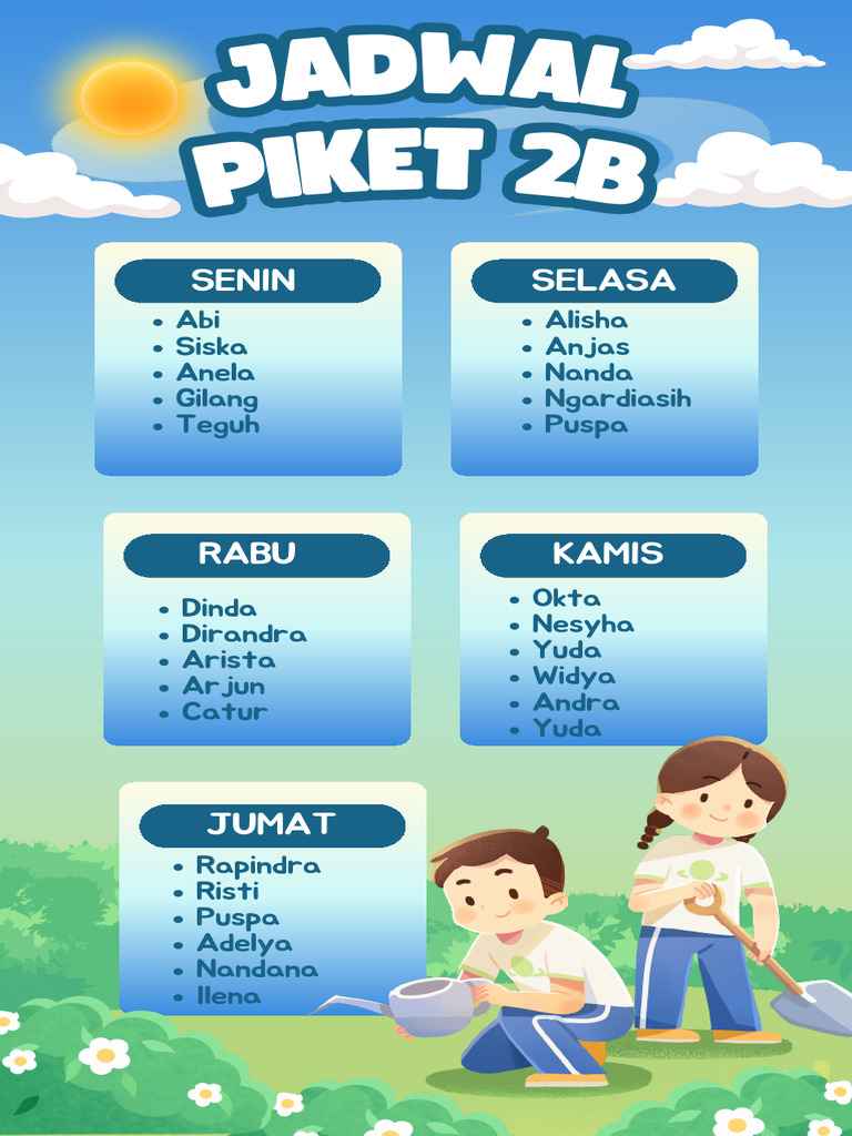 Jadwal Piket Kelas 2B | PDF