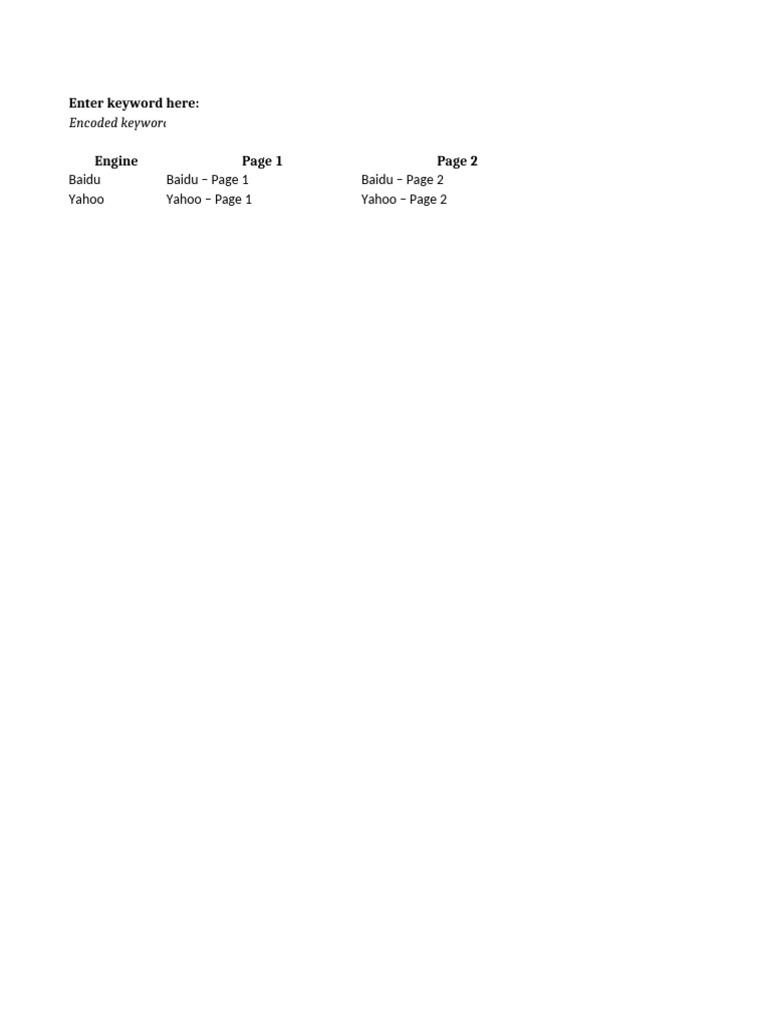 Baidu Yahoo Shortcuts | PDF