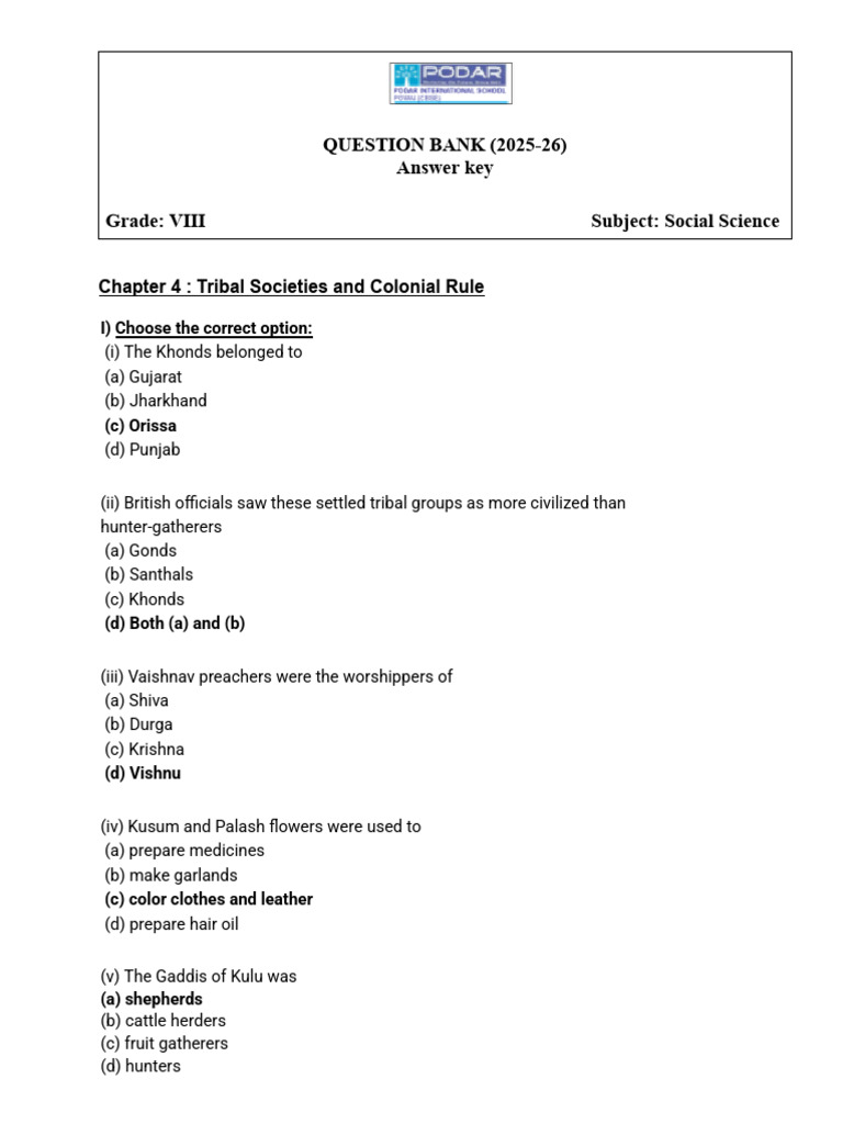 SST - 8 - AK - Tribal Societies and Colonial Rule | PDF