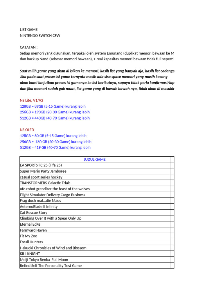 Nintendo Switch Game List Overview | PDF | Pokémon | Mario