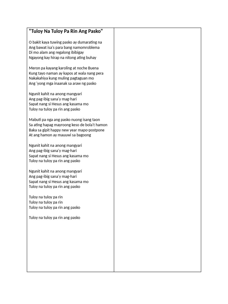 Tuloy Na Tuloy Pa Rin Ang Pasko | PDF