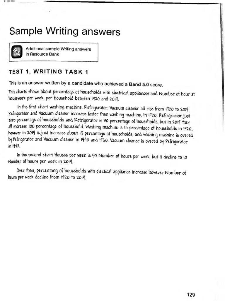 Sample Writing Answers for IELTS Band Scores | PDF | Knowledge ...