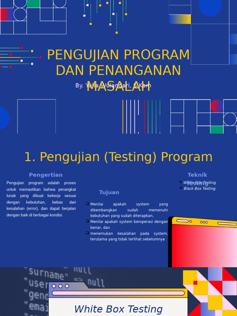 PENGUJIAN PROGRAM DAN PENANGANAN KESALAHAN | PDF