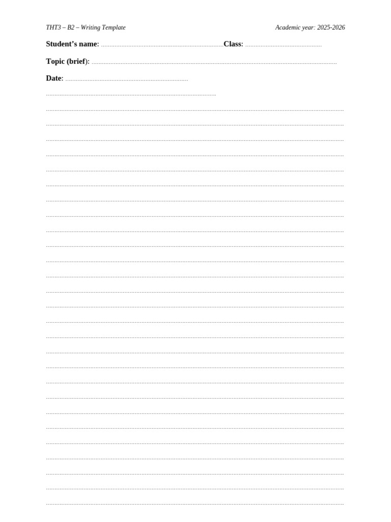 THT3B2 Writing Template | PDF