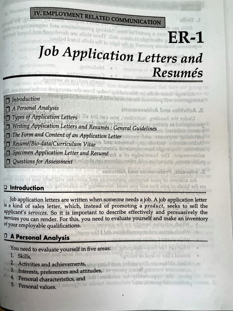 Sem2 ENGLISH Job Application and Resume | PDF