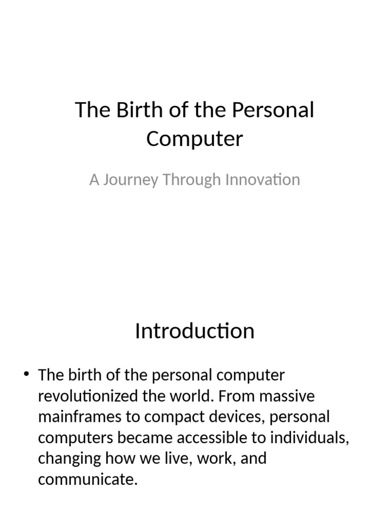 The Birth of Personal Computer | PDF