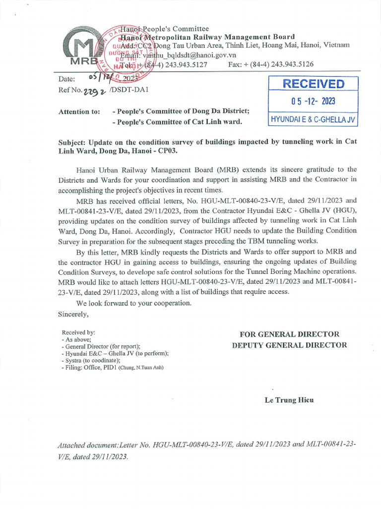 2292 DSDT-DA1 Update On The Condition Survey of Buildings Impacted by ...