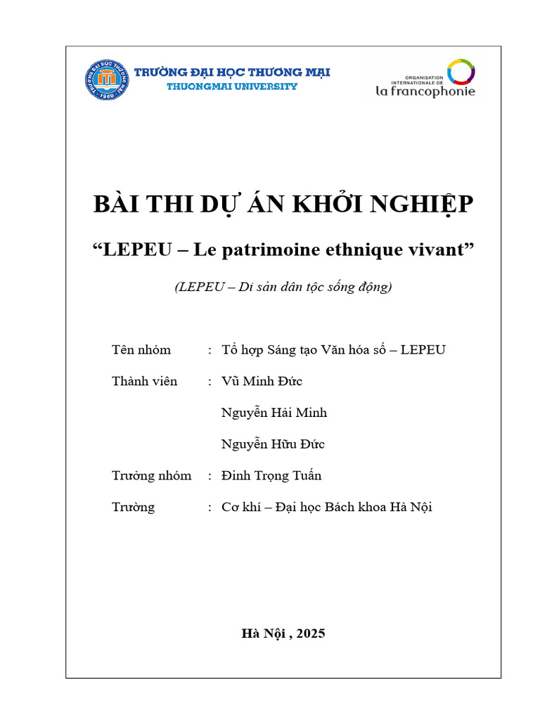 Tổ hợp Sáng tạo Văn hóa số LEPEU Team - LEPEU Le patrimoine ethnique ...